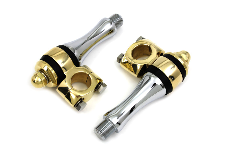Brass FLanders 5" Riser Kit 1" OD Handlebars Harley FL 1941/1948 W 1936 ...